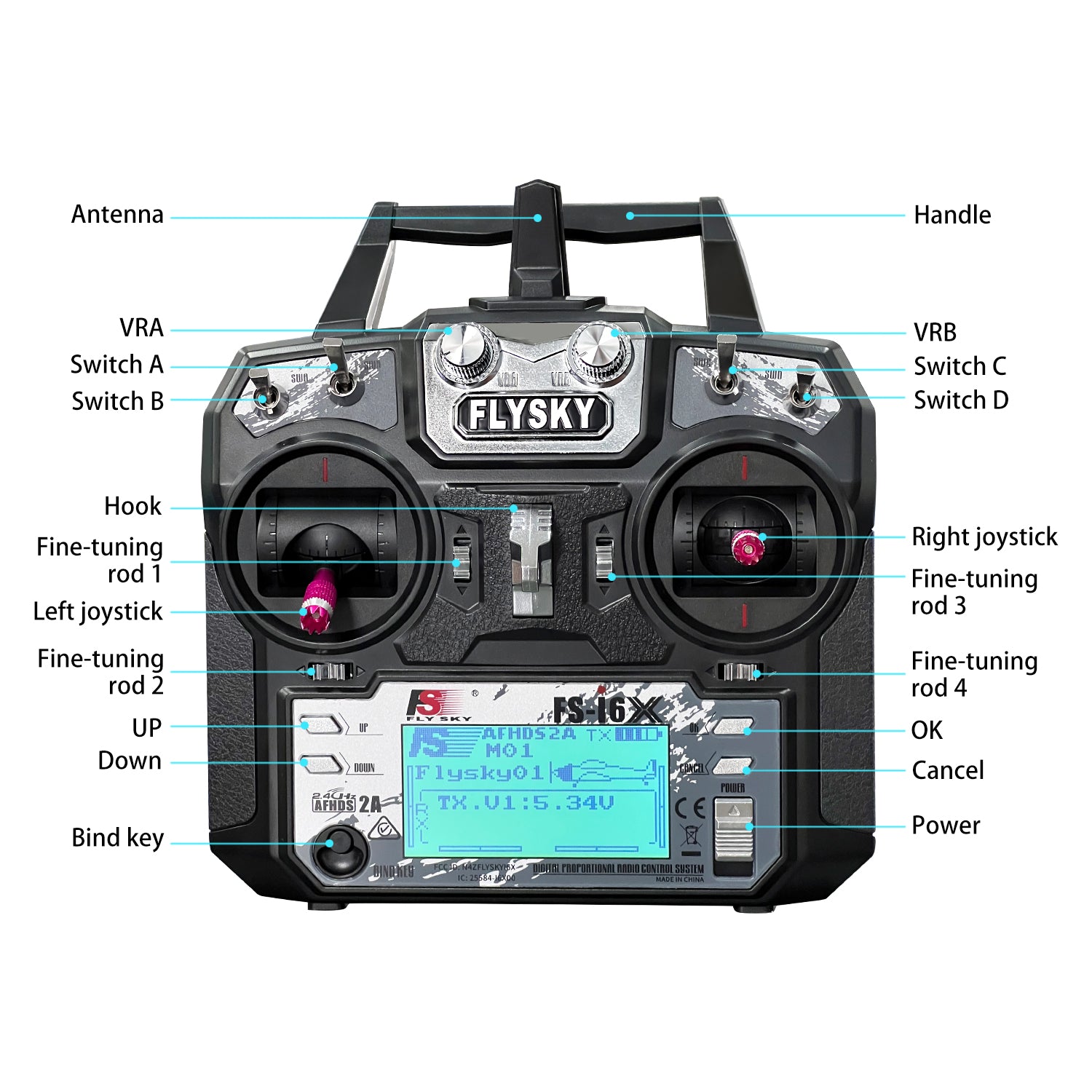 FLYSKY FS-i6X 10Ch Transmitter & FS-iA6/10B Receiver Set – HAWK'S WORK
