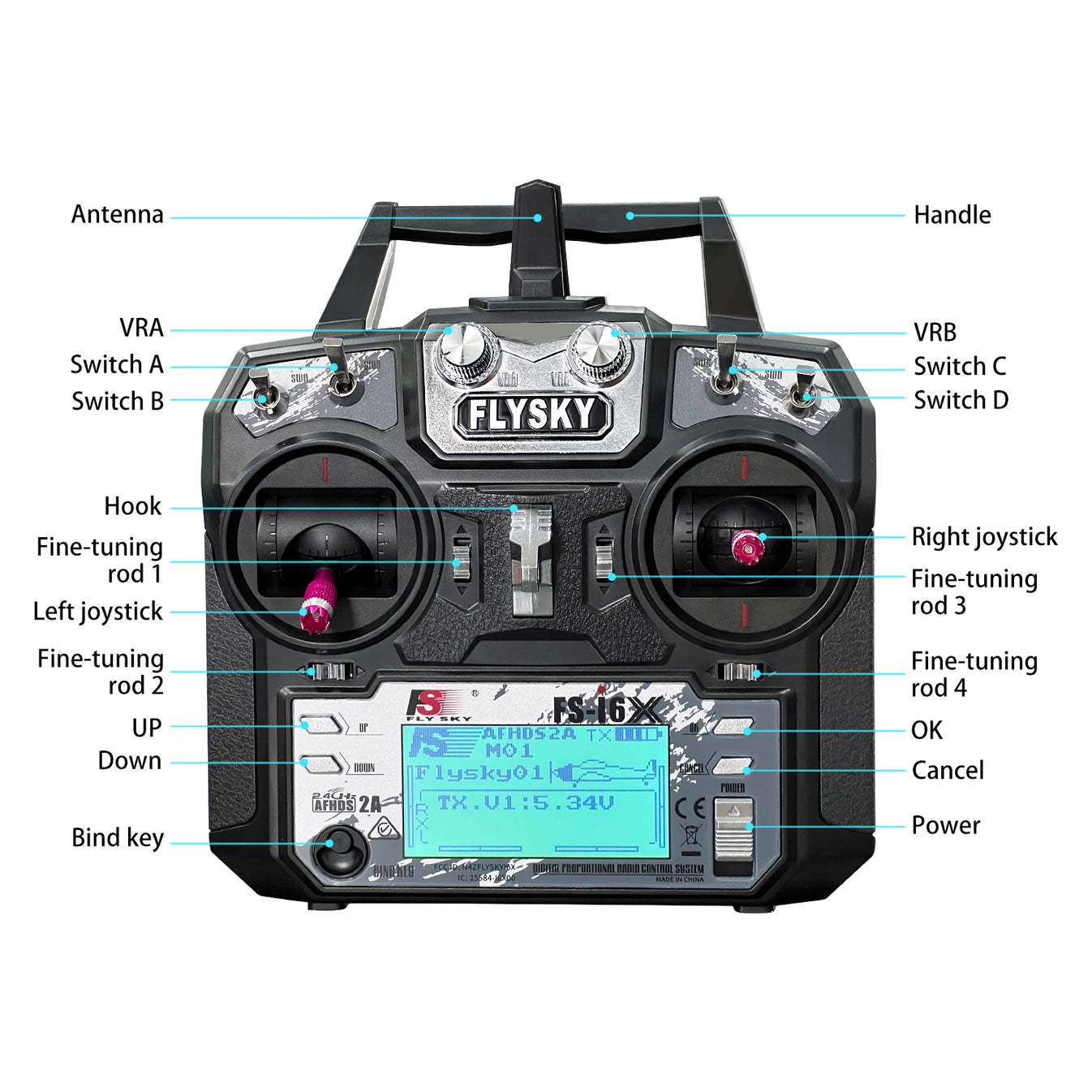 FLYSKY FS-i6X 10Ch Transmitter & FS-iA6/10B Receiver Set – HAWK'S WORK