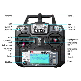 FLYSKY FS-i6X 10Ch Transmitter & FS-iA6/10B Receiver Set – HAWK'S WORK