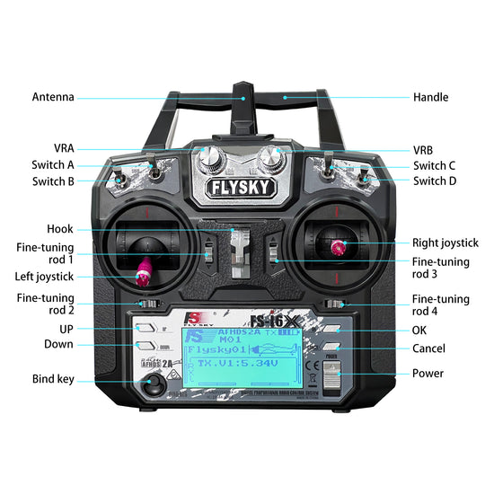 FLYSKY FS-i6X 10Ch Transmitter & FS-iA6/10B Receiver Set – HAWK'S WORK