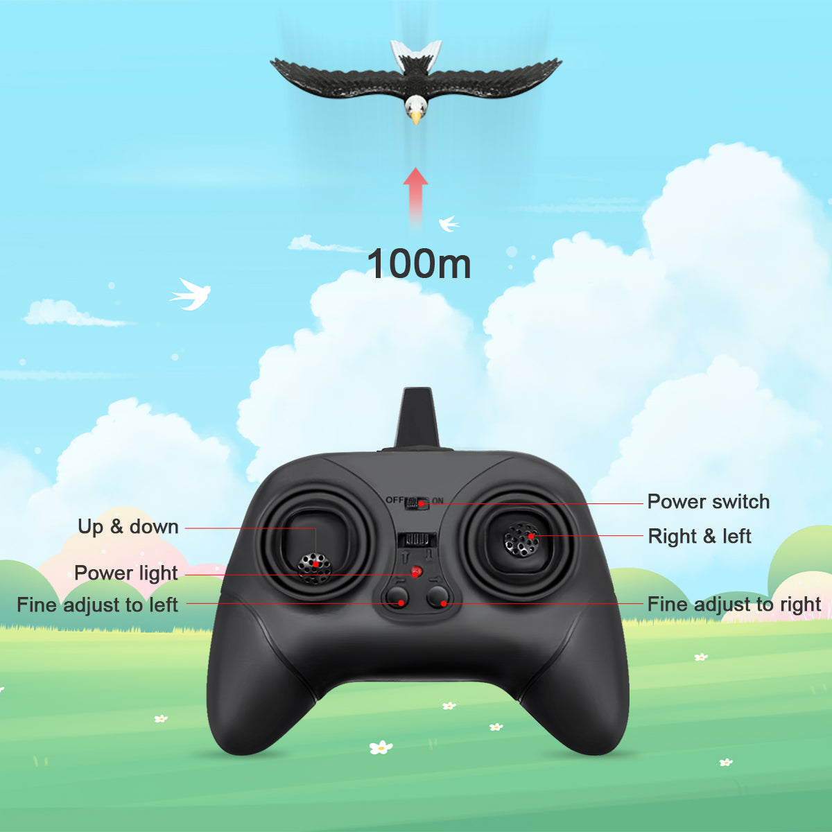 RC Eagle, 2 Channel 2.4 GHz Remote Control Airplane, Easy to Fly Glide ...