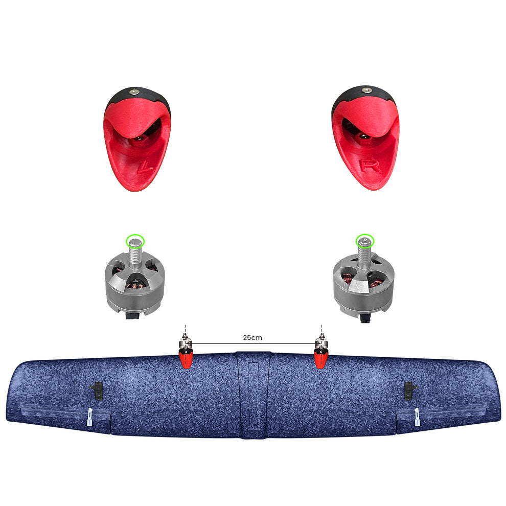 3D Print Motor Base, Twin Motor Solution for 84/86cm DIY RC Plane Glid ...