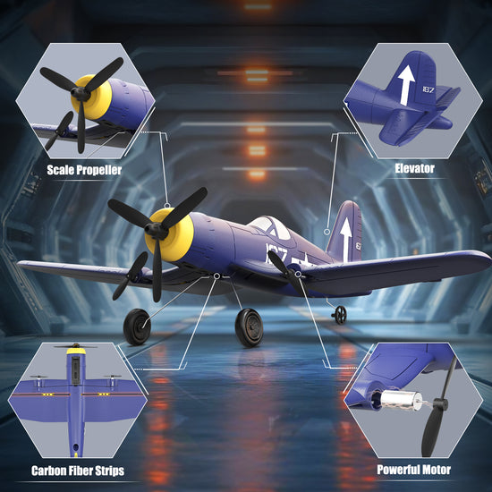 3 Channel RC Plane F4U Corsair, Remote Control Warbird Ready to Fly, 2 ...